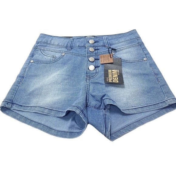 Ardene | Shorts | Brand New Womens Denim Shorts 4 Button Fly Light Blue ...